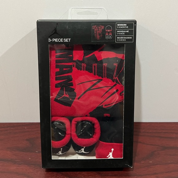 Jordan | Matching Sets | Jordan 3 Piece Set Red And Black 6 Months ...